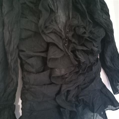 Beautiful Black Ruffle Top Hook And Eye Depop