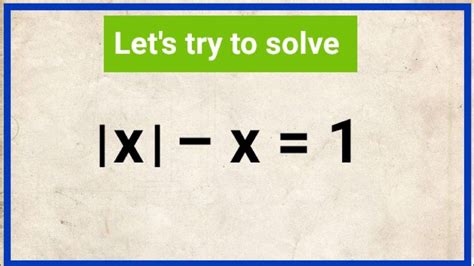 Solving A Nice Absolute Value Equation AlgebraModulus Equation Absolute Value Equations