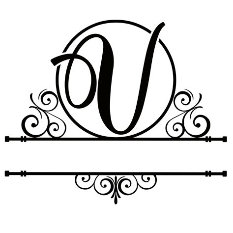 Letter U Split Monogram Digital File Etsy