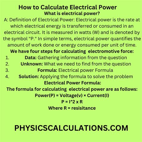 How To Calculate Electrical Power