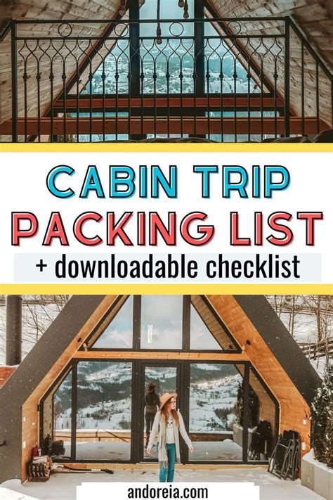 Ultimate Cabin Trip Packing List Downloadable Checklist Packing