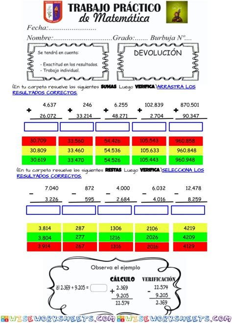 Sumas Y Restas Worksheet Online Wiseworksheets
