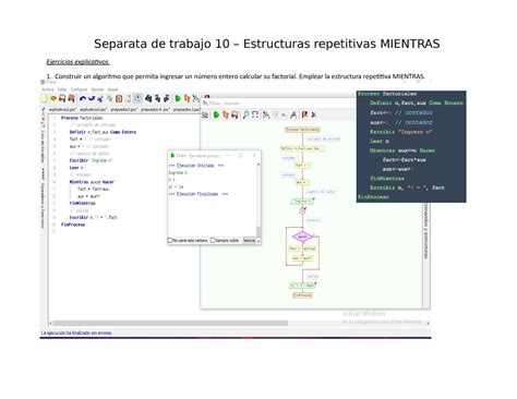 Separata De Trabajo Semana Separata De Trabajo Estructuras Repetitivas MIENTRAS