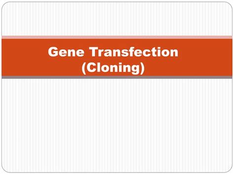 Gene Transfection Or Method Of Gene Transfer Pptx