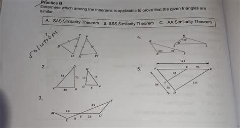 Practice B Determine Which Among The Theorems Is Applicable To Prove