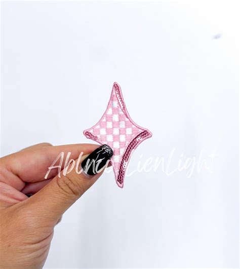 Pink Diamond Patch Checkered Patch Star Patch Retro Patch Sequin