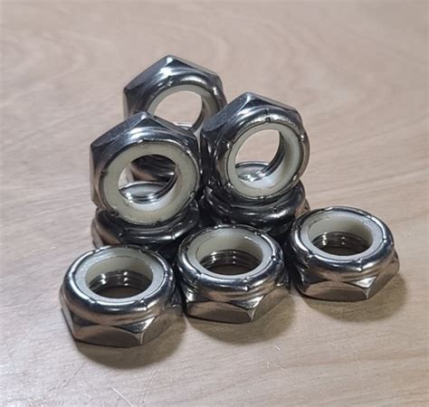10 Count 1 2 20 Fine Thread Stainless 18 8 Steel Nylock Thin Jam Nut Ebay