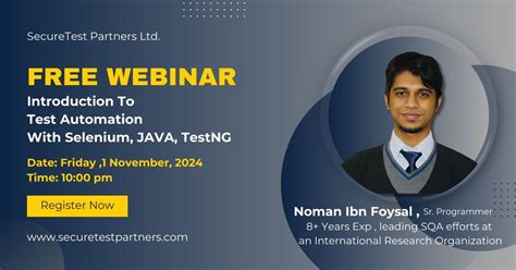 Securetest Partners On Linkedin Freewebinar Testautomation Qa Selenium Softwaretesting…