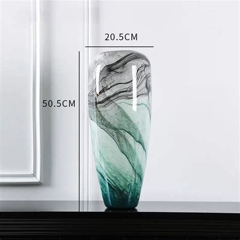 Arcadia Marble Swirl Glass Vase Decorative Centerpiece W28th
