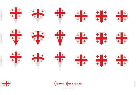 Premium Vector Collection Of The Georgia Flag In Different Shapes And
