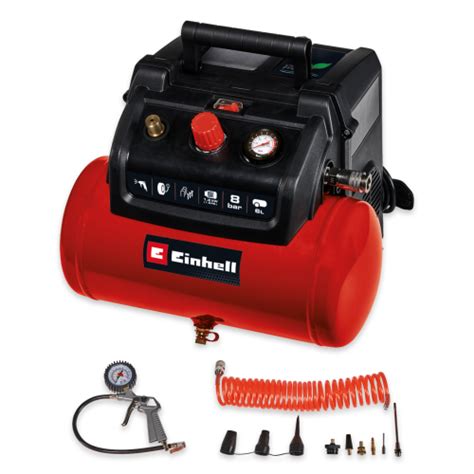 Einhell Air Compressor 6l Oil Free 8 Bar 1200w Compact Tc Ac 190 6 8 Of Set On Onbuy