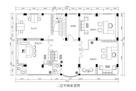小复式办公楼平面布置图效果图