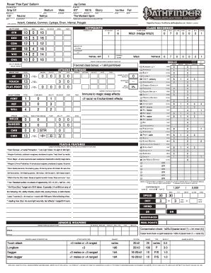 Pathfinder 1e Character Sheet Fill Online Printable Fillable Blank