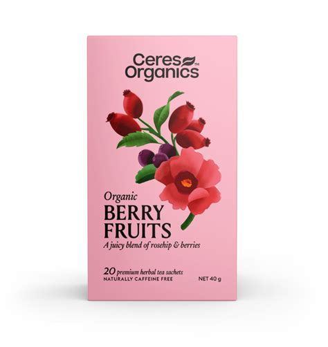 Organic Berry Fruits Herbal Tea 20 Bag Ceres Organics