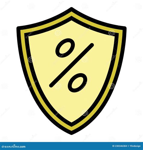 Mortgage Interest Protection Icon Color Outline Vector Stock Vector