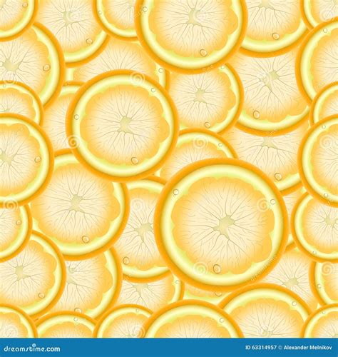 Seamless Repeating Pattern Of Slices Of Lemon Vector Stock Vector