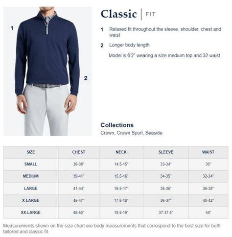 Size Charts Golf Styles
