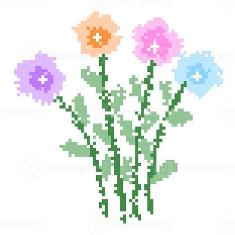 Flower Pixel Art 28149368 Png