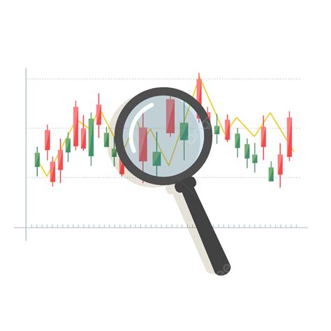 Magnifying Glass Stock Price Fluctuation K Line Vector Element Finance