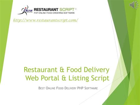 ppt features of restaurent food script developed by eicra soft