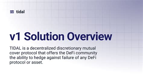 v1 solution overview tidal