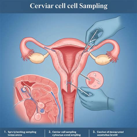 Illustration Depicting A Cervix And Uterus Cross Section A Gloved Hand