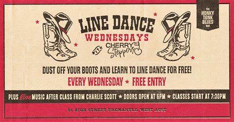 Line Dance Classes Free Entry Live Music From Charlie Scott Honky