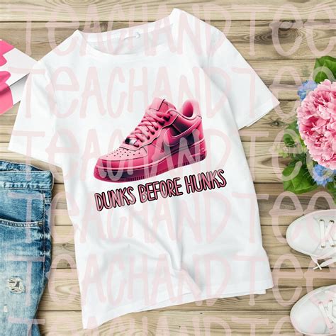 Dunks Before Hunks Pink Hot Pink Sneakers Shoes Air Force Dunks Valentines Day Png