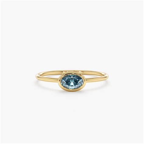 Blue Topaz Gold Stackable Ring Topaz Ring 14k Rose Yellow White
