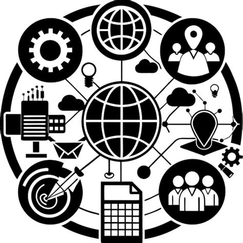 Icons And Graphics To Represent The Integration Of Technology And