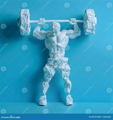 Weightlifter Lifts Big Barbell Isolated Vector Silhouette Ink Drawing