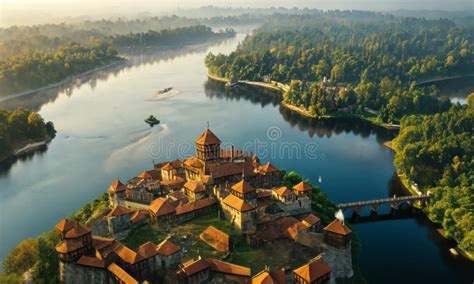 Camera Fly Over Medieval Town Human S Settlement 4k Stock Video Video Of Drone Historical