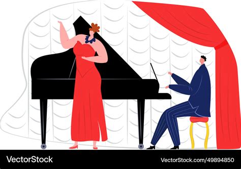 Professional Woman Songstress Sing Vocal Music Vector Image