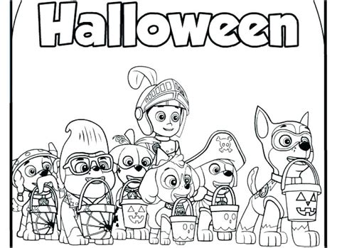 Paw Patrol Halloween Printable Coloring Pages