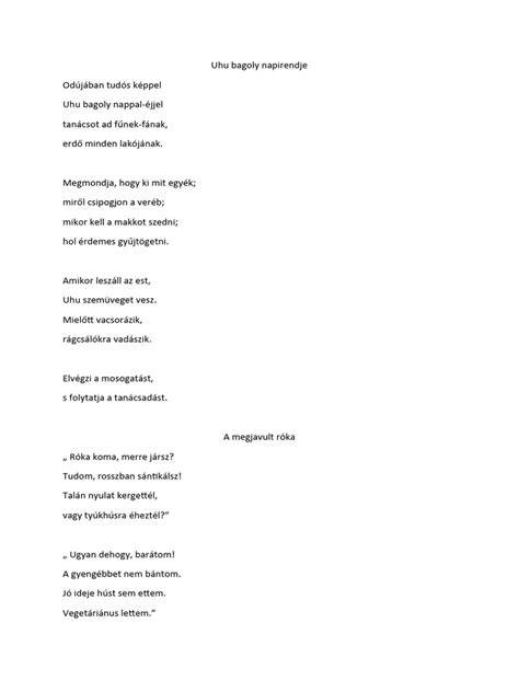 Uhu Bagoly Napirendje Pdf