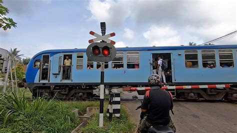 Chinese Dmu Class S12 Railroad Crossing At Walpola Railway Station In