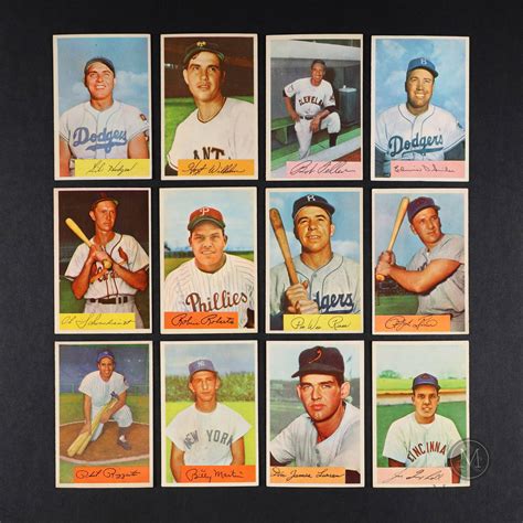 Group Of 1954 Bowman Baseball Cards 12 Auction
