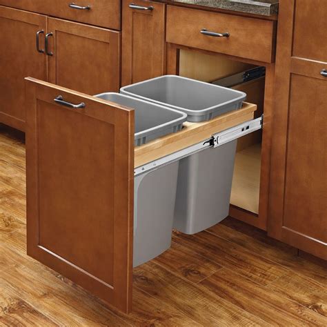 Rev A Shelf 4wctm 2150bbscdm 2 50 Quart Wood Top Mount Double Trash