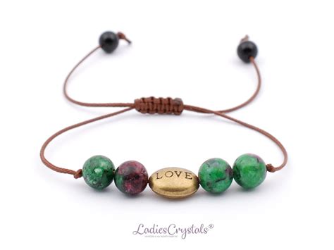 Ruby Zoisite Bracelet Anyolite Bracelet Energizing Ruby Etsy Uk