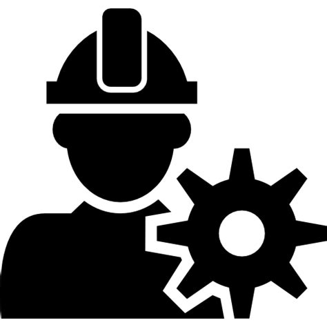 Constructor With Hat And A Gear Free People Icons