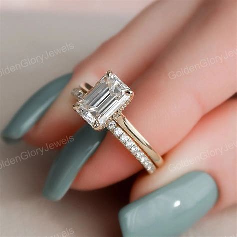 Emerald Cut Engagement Ring Set Artofit