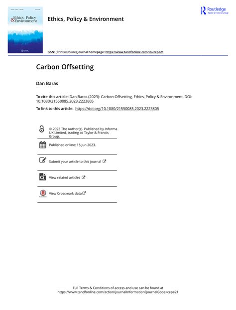 Pdf Carbon Offsetting