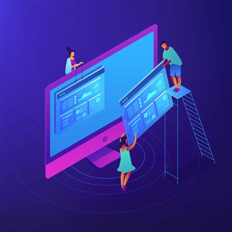 Isometric Seo Analysis Illustration Premium Vector