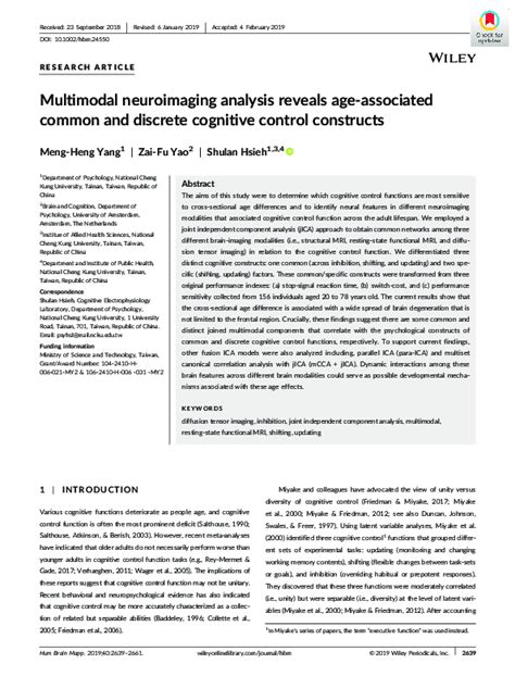 Pdf Multimodal Neuroimaging Analysis Reveals Age‐associated Common