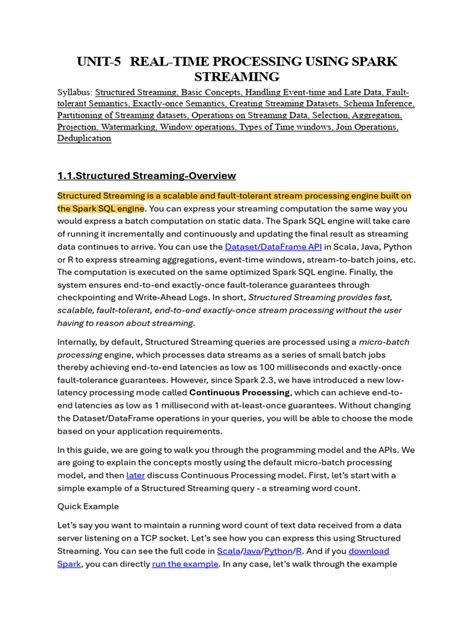 Unit 5sp Pdf Apache Spark Scala Programming Language