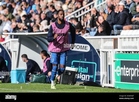 Nathan Ferguson Of Hartlepool United Warms Up During The The Enterprise