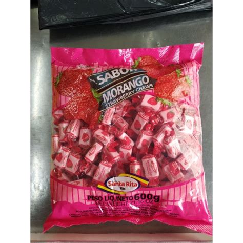 Bala Santa Rita Morango 600 Grs Shopee Brasil