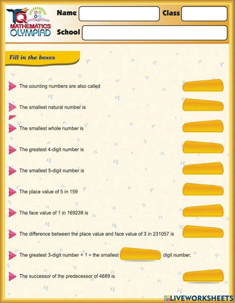 9th 10th Class Math Worksheet Thequestolympiad Live