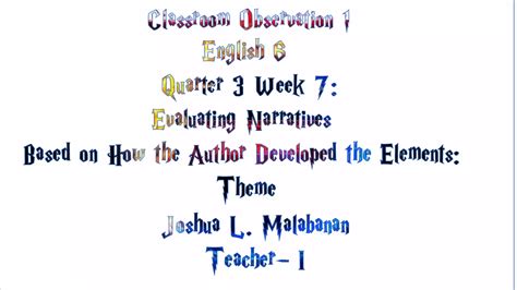 Thematic Concept And Thematic Statement Pptx