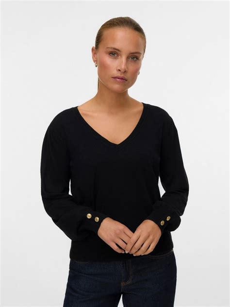 Vero Moda V Ausschnitt Pullover Vmhollykaris Ls V Neck Pullover Ga Boo